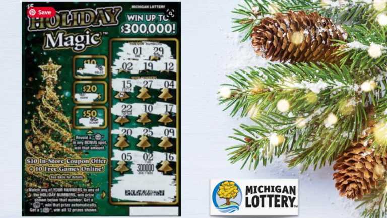 Holiday Magic Instant Game from the Michigan Lottery Pays $300,000